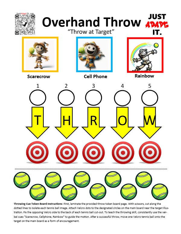 Lesson: Underhand Throw Lesson with Token Board | Just Adapt It.
